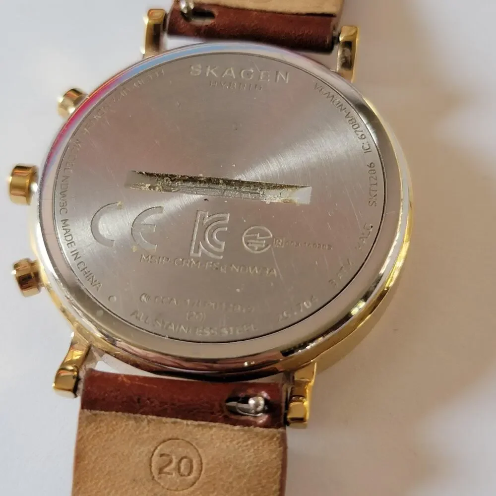 Skagen | Accessories | Skagen Hybrid Watch Mens Brown Leather Strap ...